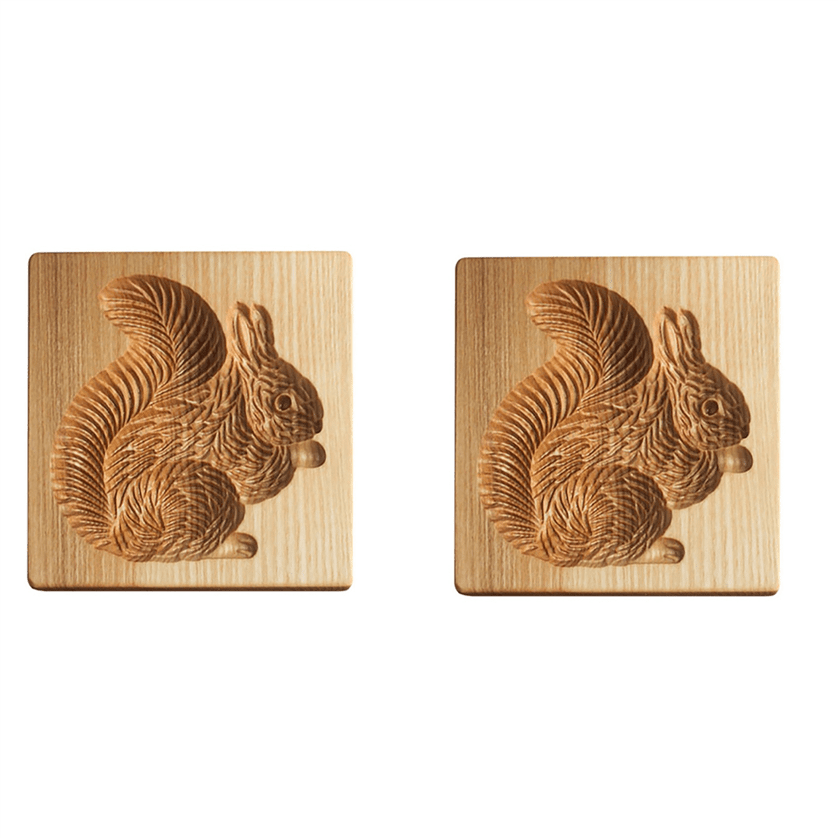 2X Cookie Mold Shortbread Wooden Biscuit Cutter Gingerbread Mold ...