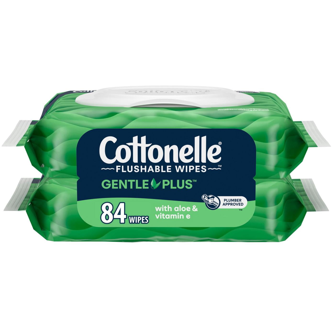 2X - Cottonelle GentlePlus Flushable Wet Wipes with Aloe & Vitamin E 2 ...