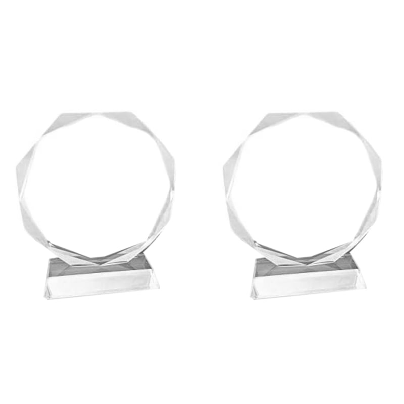 2X Crystal Glass Trophy Blank Crystal Trophy Medal Graduation Season ...