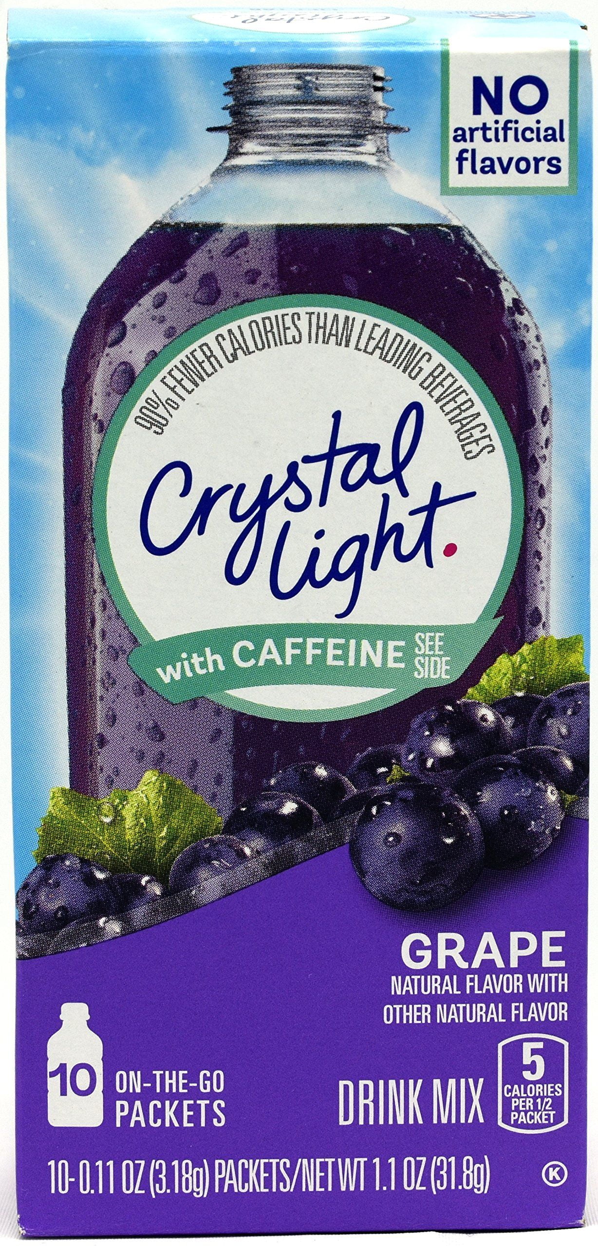 2X - Crystal Light On The Go Grape With Caffeine Drink Mix, 10-Packet ...
