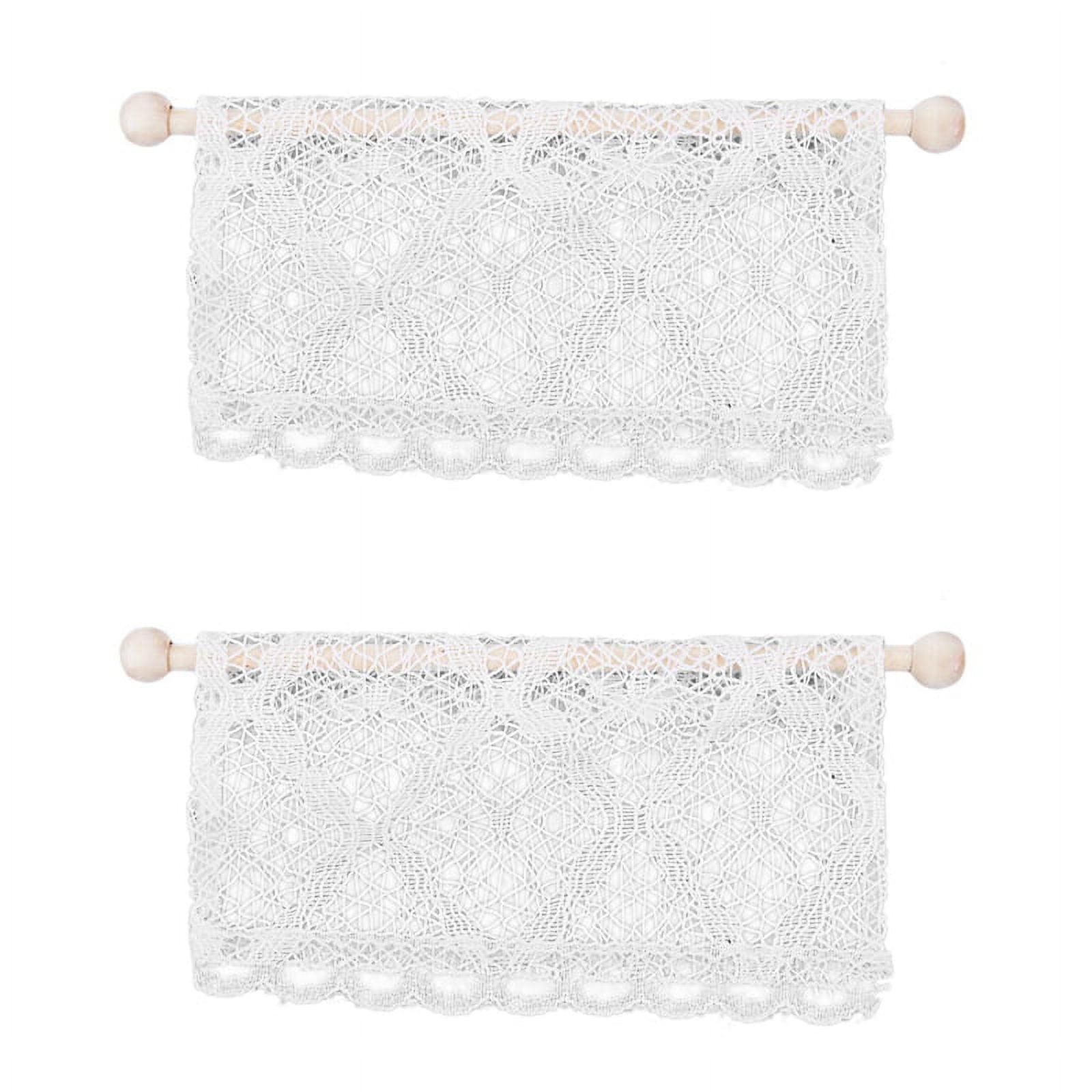 2X Curtains Miniature Furniture Accessories Window Valance with Rod 1: ...