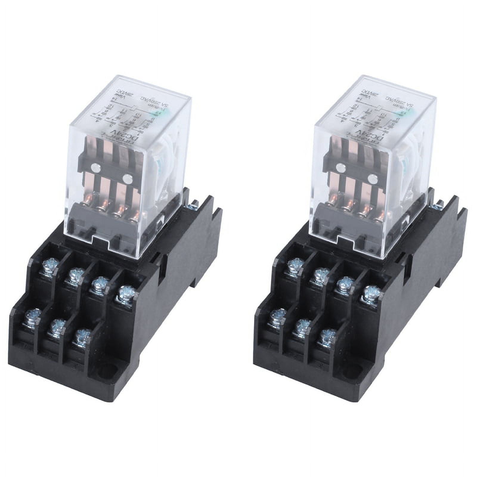 2X DC 24V Coil Volt 4PDT 14 Pin Terminal Electromagnetic Relay HH54P ...