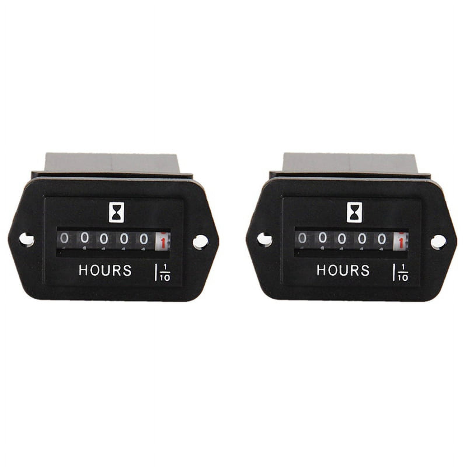 2X DC 6-80V Mechanical Hour Meter - Hourmeter for Engine Generator Boat ...