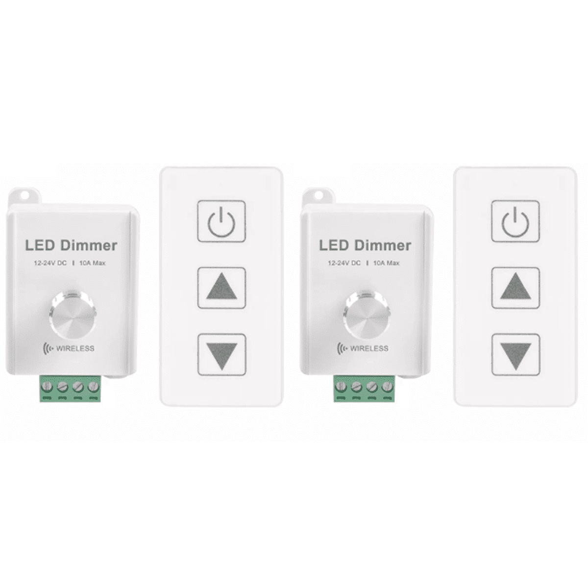 2X DC12V-24V 10A Wireless LED Strip Dimmer with Touch Remote for Single ...