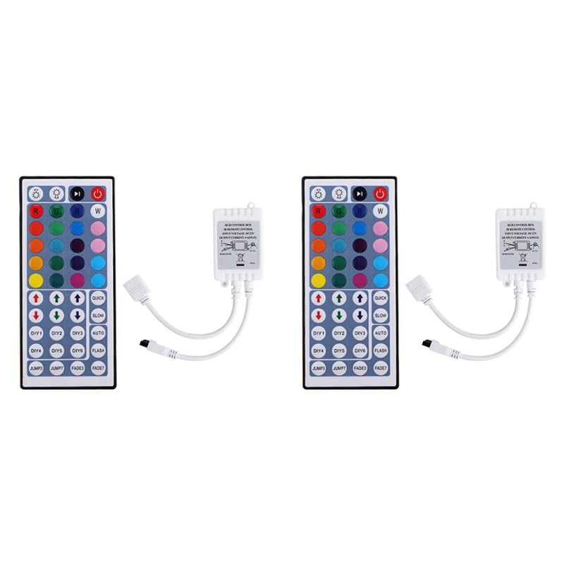 2X DC12V LED Controller+44 Keys Remote Control RGB Control Box IR Light ...