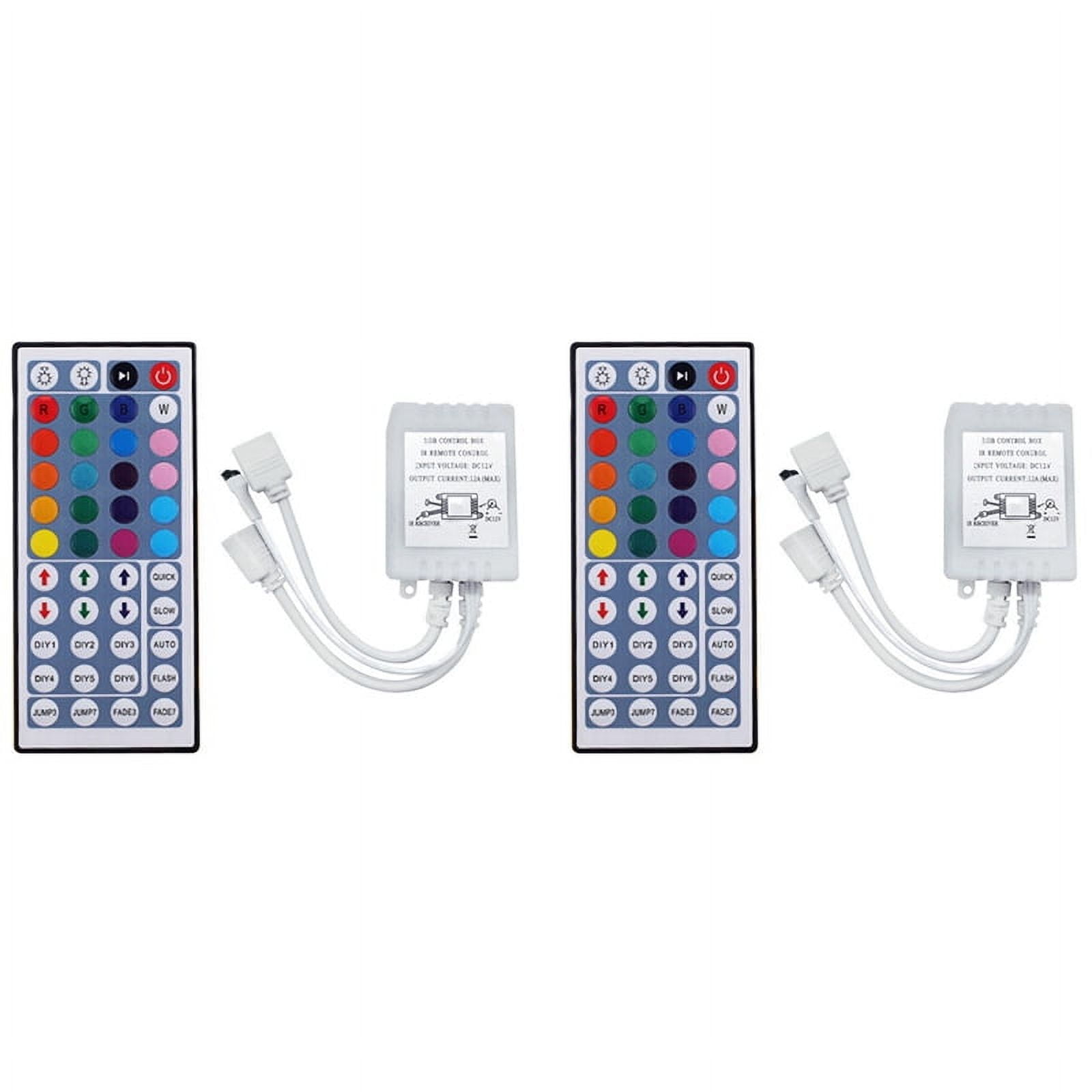 2X DC12V LED Controller+44 Keys Remote Control RGB Control Box IR Light ...