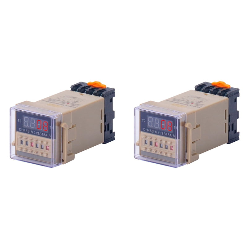 2X DH48S-S 12V Time Relay DC24V Repeat Cycle with Socket DH48S Series ...