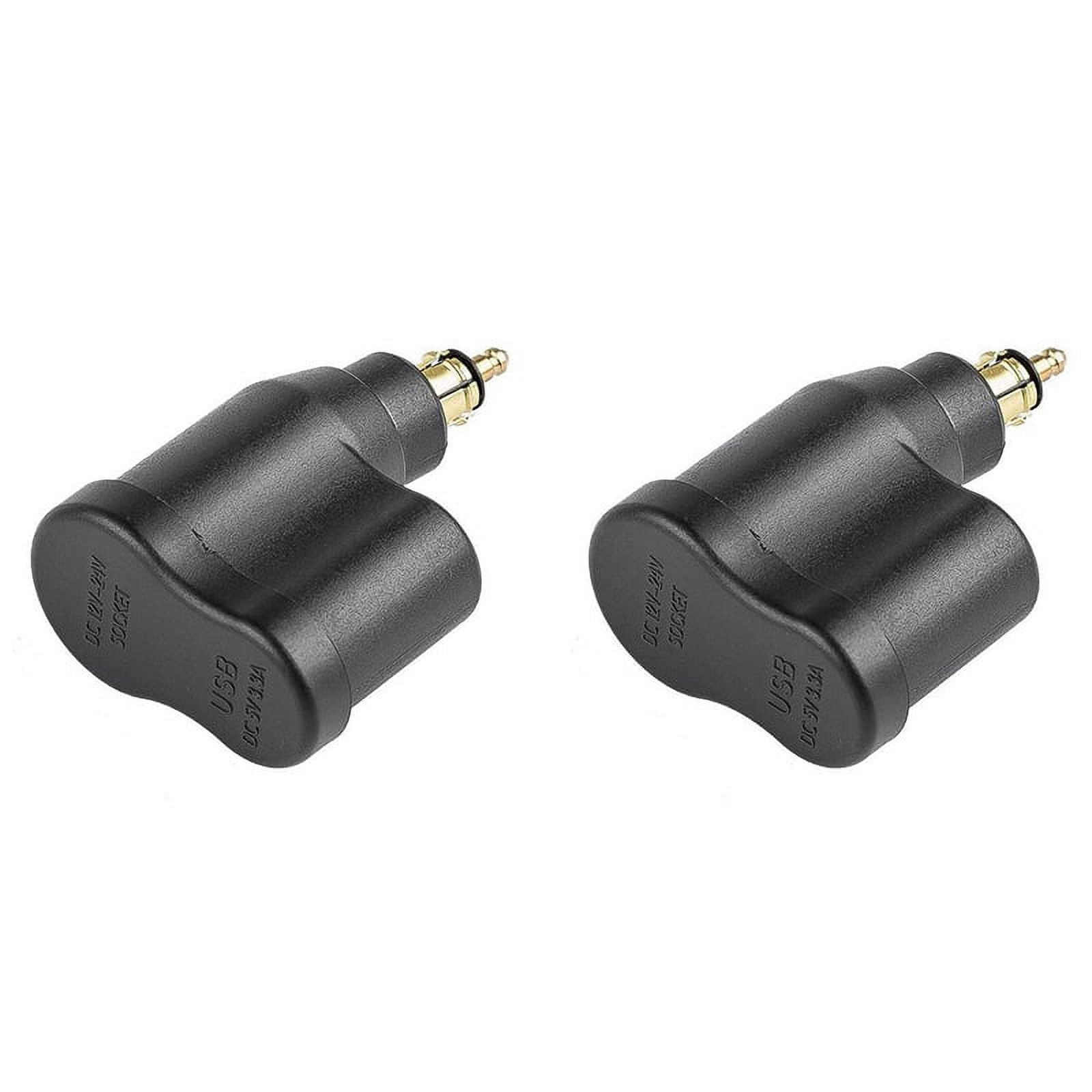 2X DIN Plug 3.3A Motorcycle Power Adapter Dual USB Socket Charger ...