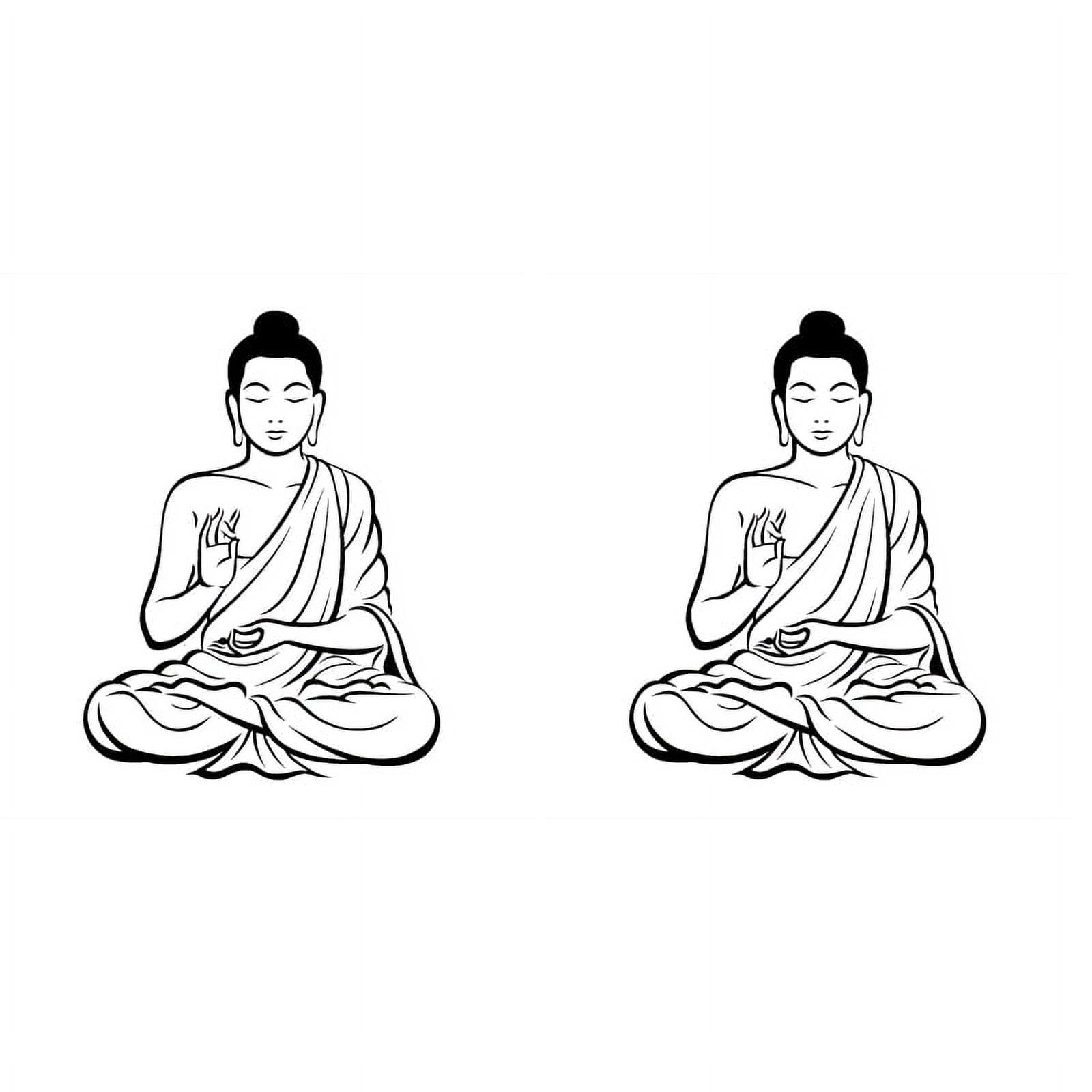 2X DIY Black Wall Sticker Meditating Buddha Decal Removable Art Mural ...