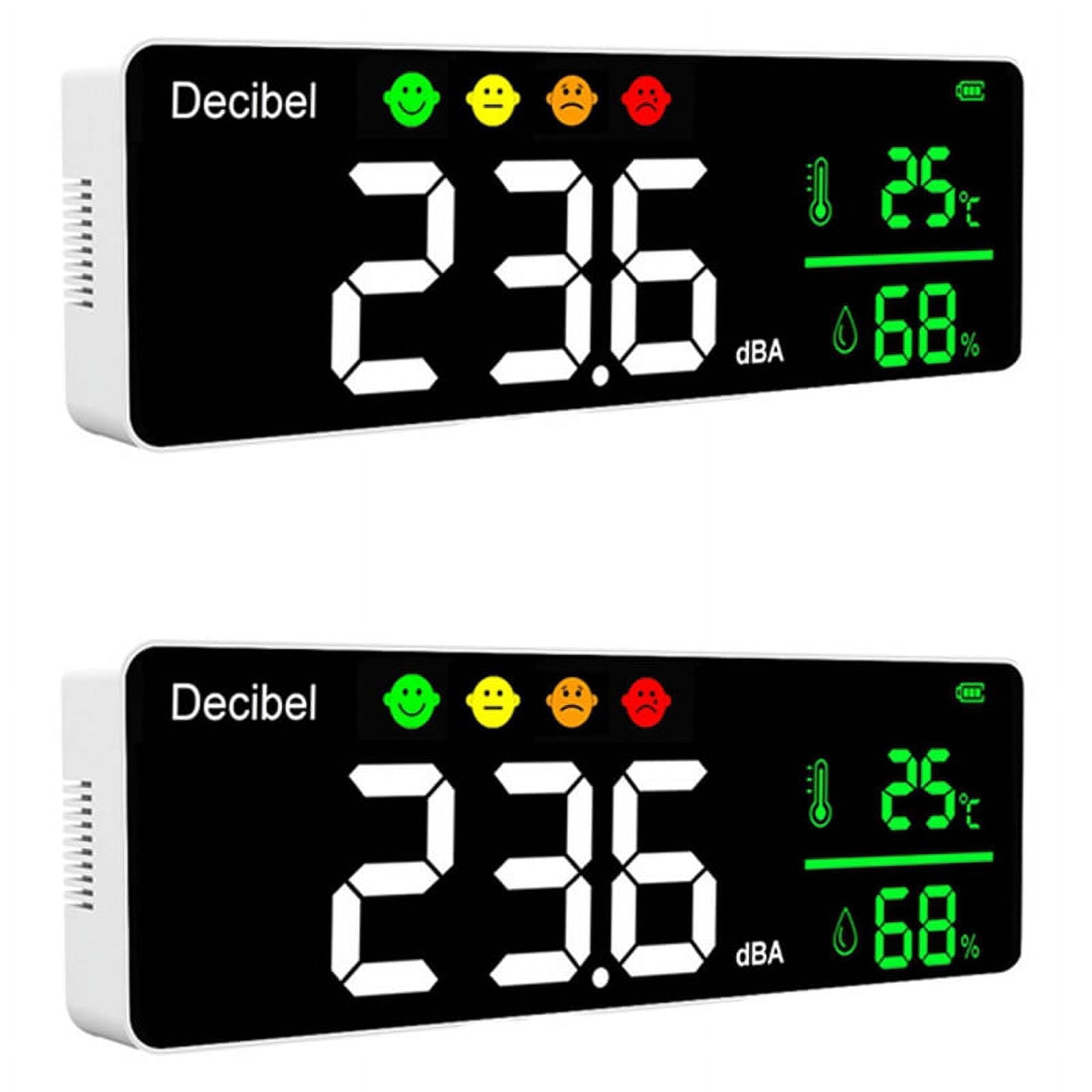2x Dm1306d Digital Decibel Sound Meter Smart Noise Detector 30 130db Temperature And Humidity
