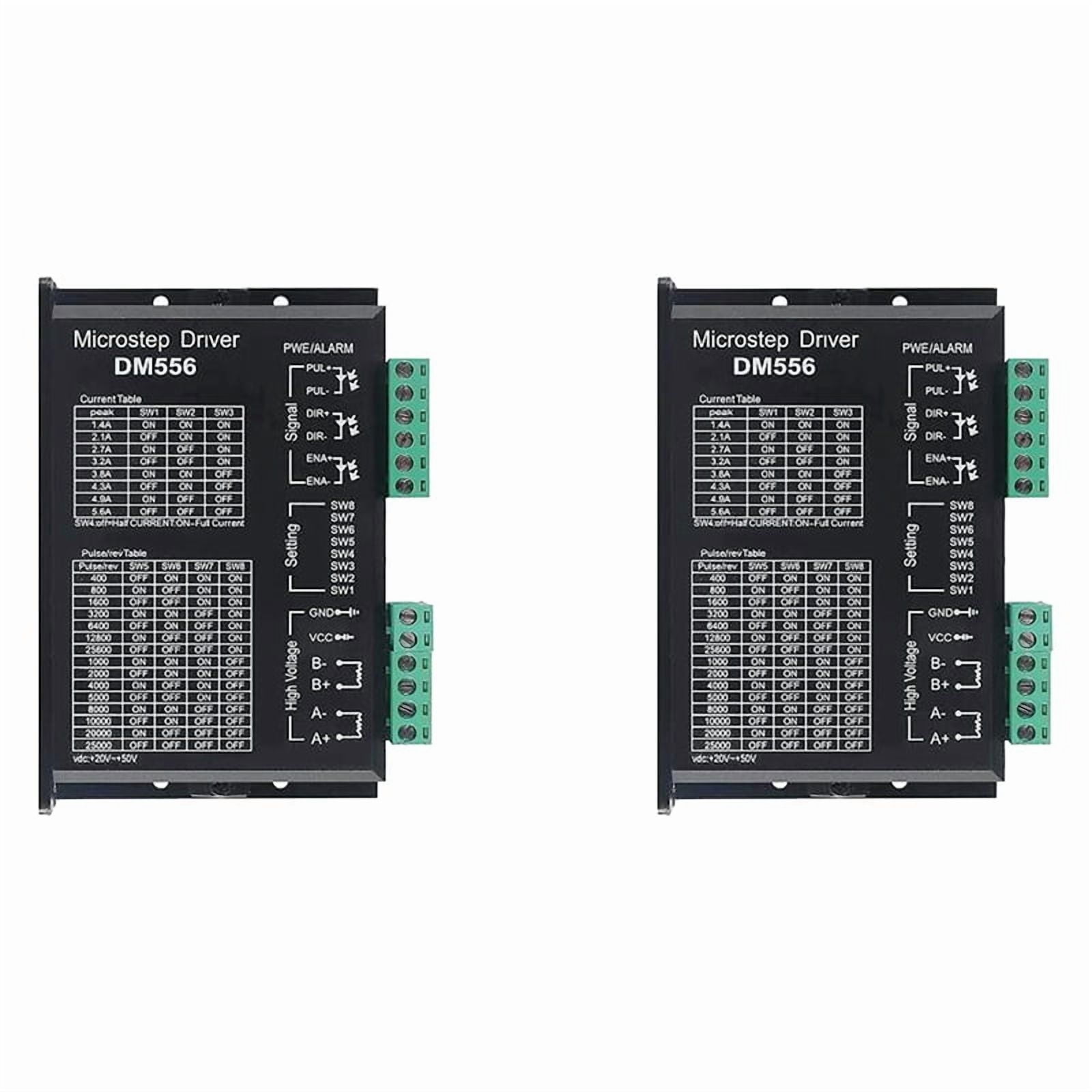 2X DM556 CNC Digital Stepper Motor Driver 2-Phase Stepper Motor Driver ...