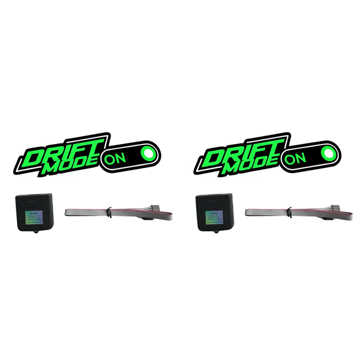 2X DRIFT MODE ON Glow Panel Light Emitting Window Racing Car Sticker ...