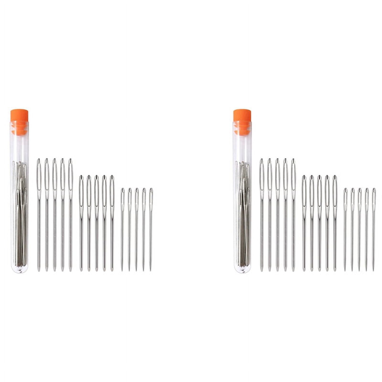 2X Darning Needle Big Eye Sewing in Transparent Tube, for Wool, Crochet ...
