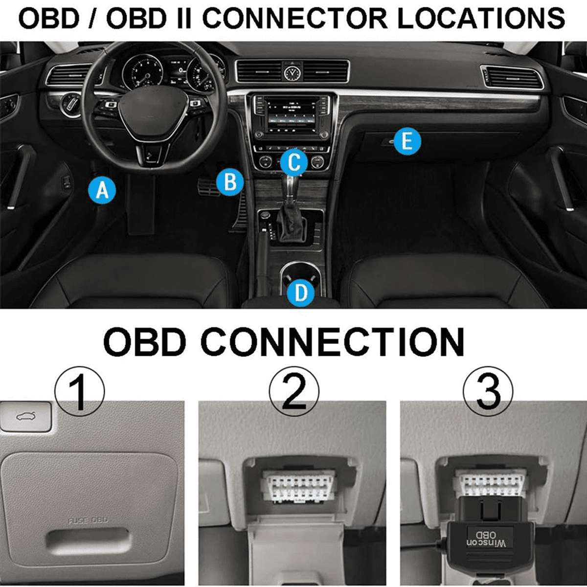 2X Dash Cam OBD Hardwire Kit,Dash Camera USB Type C Kit with Power ...