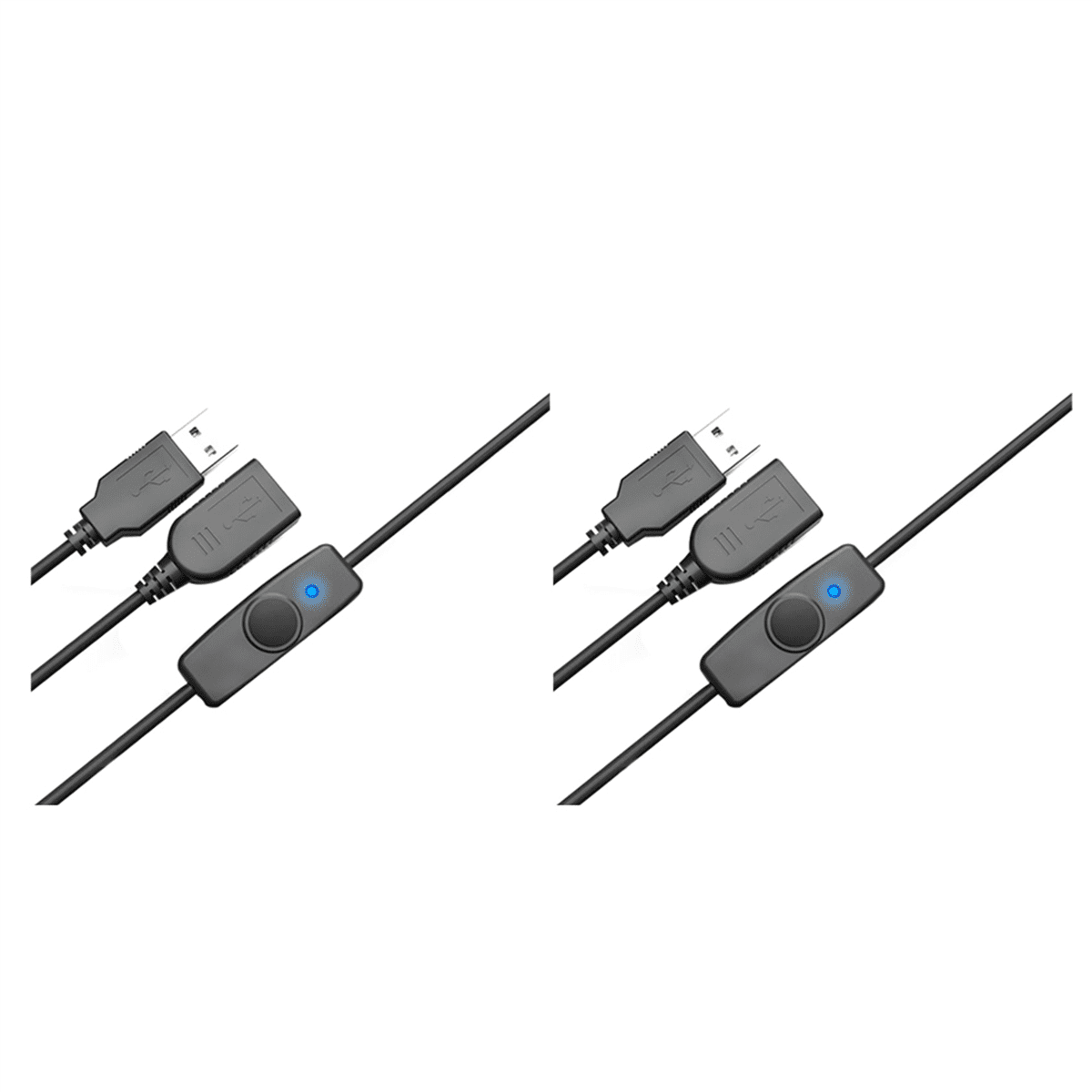 2X Data Sync USB 2.0 Extender Cord USB Extension Cable with ON OFF ...