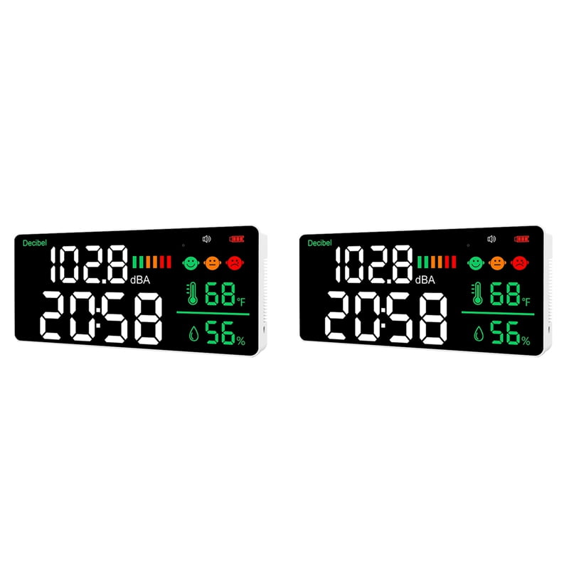 2X Decibel Meter Wall Hanging Sound Level Meter 30-130DB Range 8.6 Inch ...