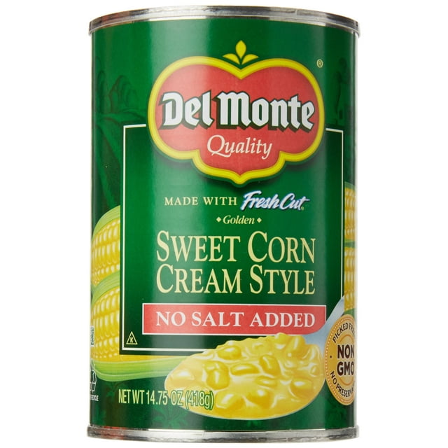 2X - Del Monte Cream Style Sweet Corn No Salt Added, 14.75 Oz - Walmart.com