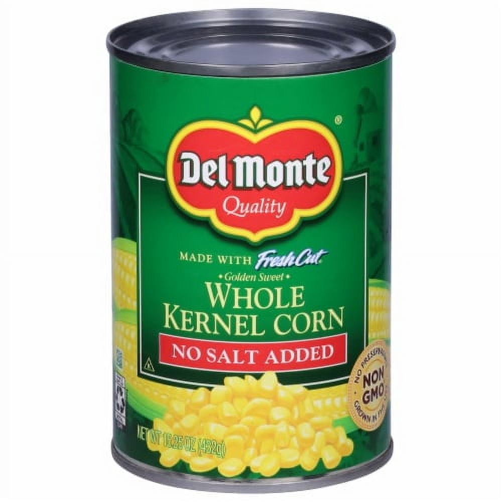 2X-Del Monte Fresh Cut Golden Sweet Whole Kernel No Salt Added Canned ...