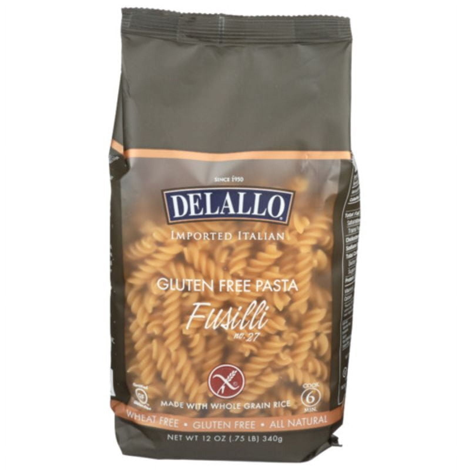 2X - Delallo Whole Grain Rice Fusilli Pasta 12 oz - Walmart.com