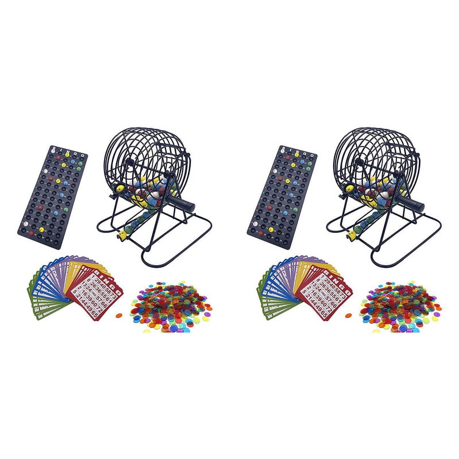 2X Deluxe Bingo Game Set with 6 Inch Bingo Cage, Bingo Master Board,150 ...