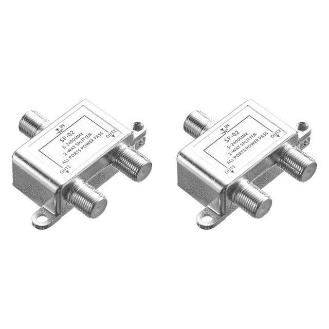 2X Digital 2 Way Coaxial Cable Splitter 5-2400MHz, RG6 Compatible, Work ...