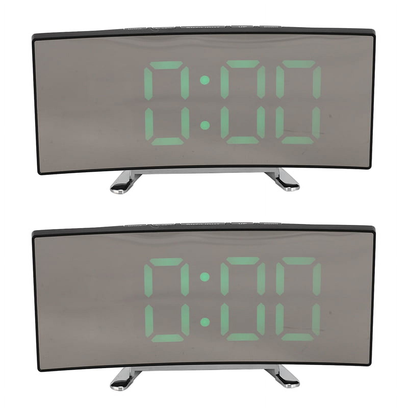 2X Digital Alarm Clock, 7 Inch Curved Dimmable LED Screen Digital Clock ...