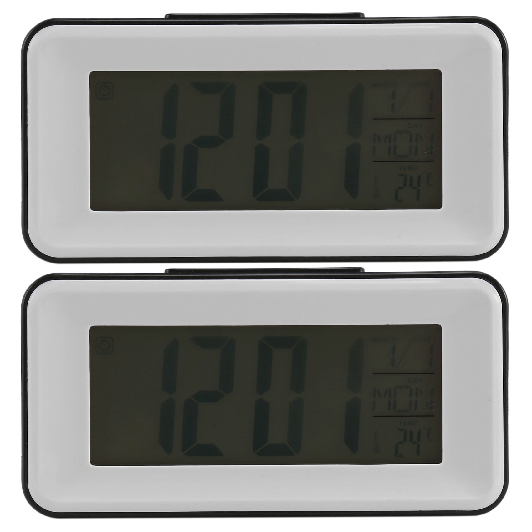 2X Digital Led Alarm Clocks Student Clocks with Week Snooze Thermometer ...