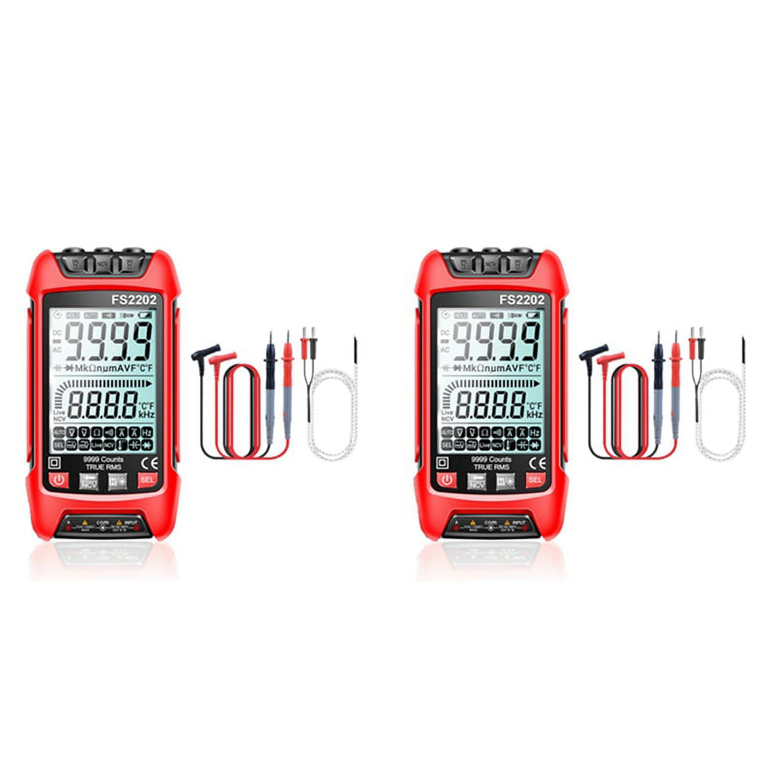 2X Digital Multimeter, 9999 Counts TRMS Auto-Ranging Voltmeter ...