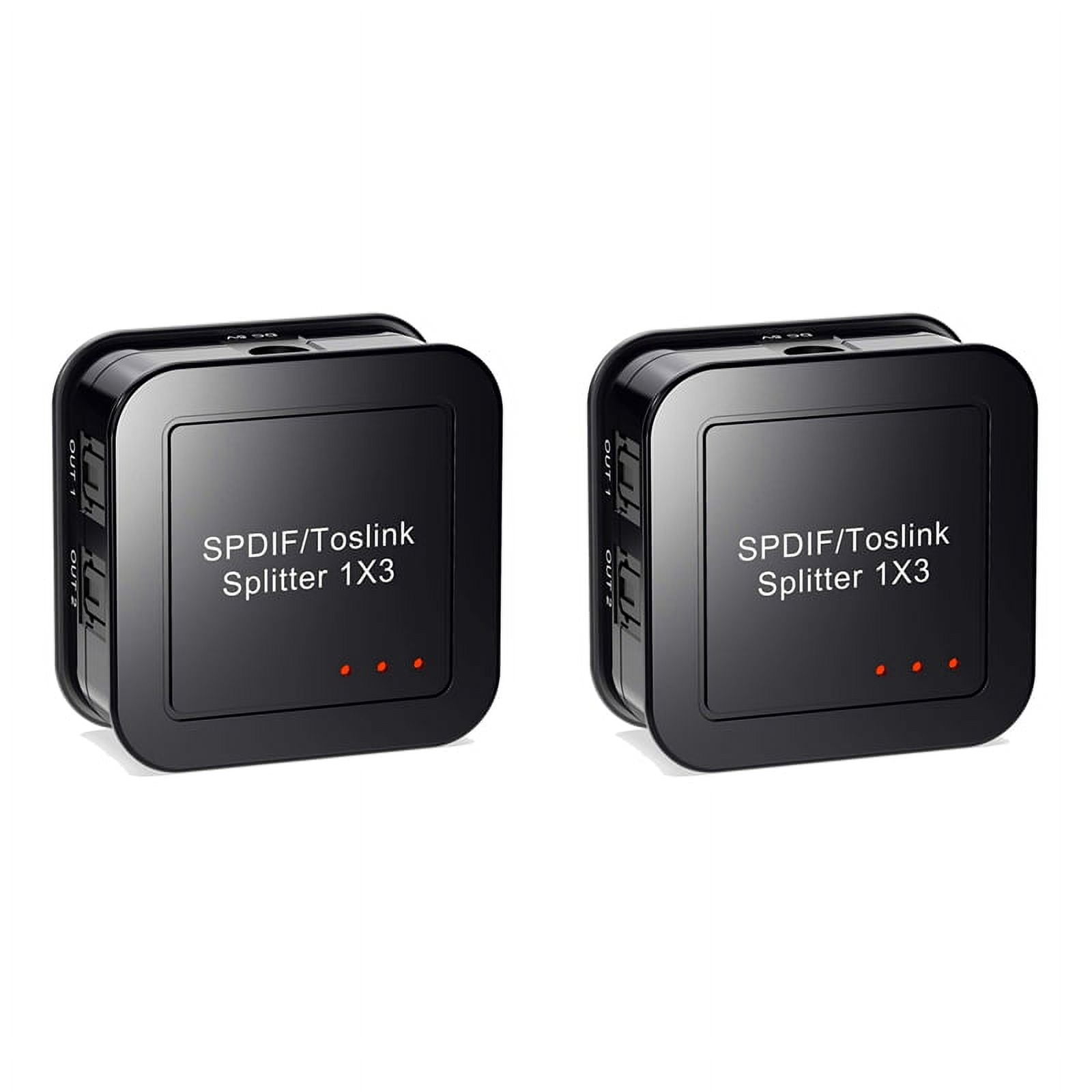 2X Digital Optical Audio 1X3 Splitter, SPDIF TOSLINK Optical Fiber ...
