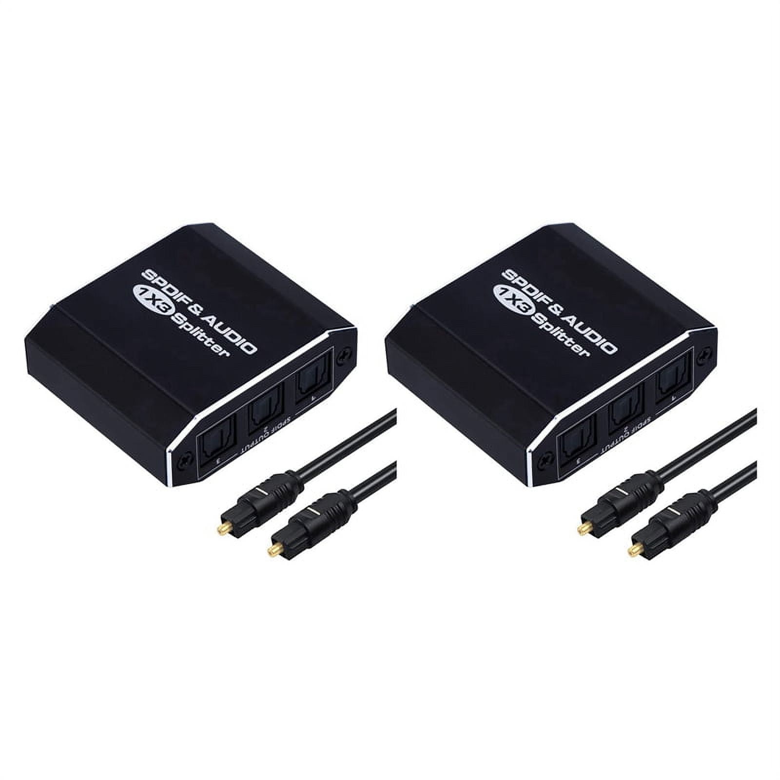 2X Digital Optical Audio Splitter 1X3, Spdif Toslink Optical Fiber ...