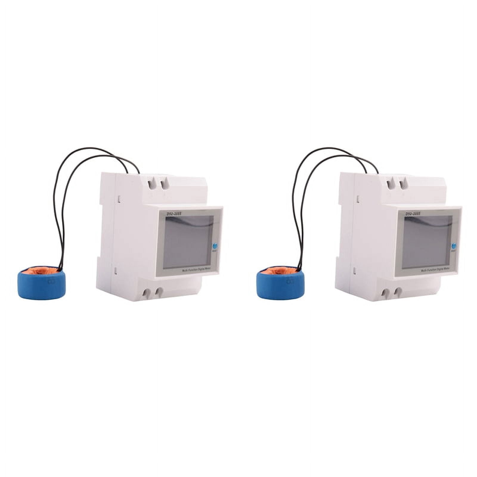 2X Digital Single Phase AC 40-300V 100A Din Rail 6 in 1 Voltmeter ...