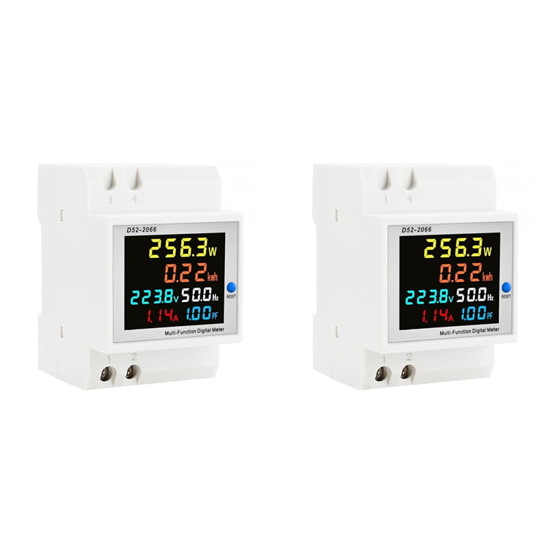 2X Digital Single Phase Energy Meter Tester Power Usage Monitor AC110V ...