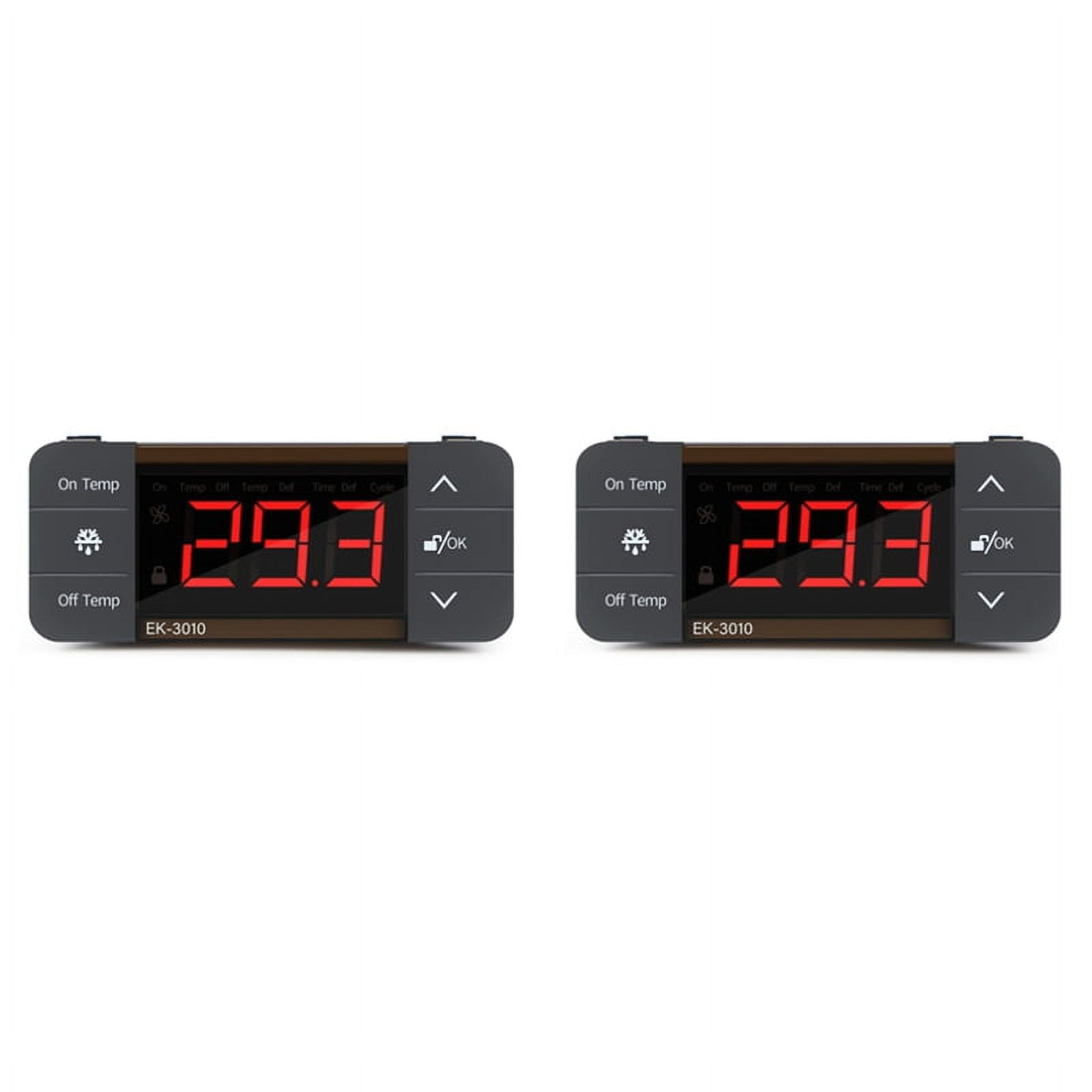 2X Digital Temperature Controller 220V Cool Heat Switch Refrigerator Refrigeration Defrost ...