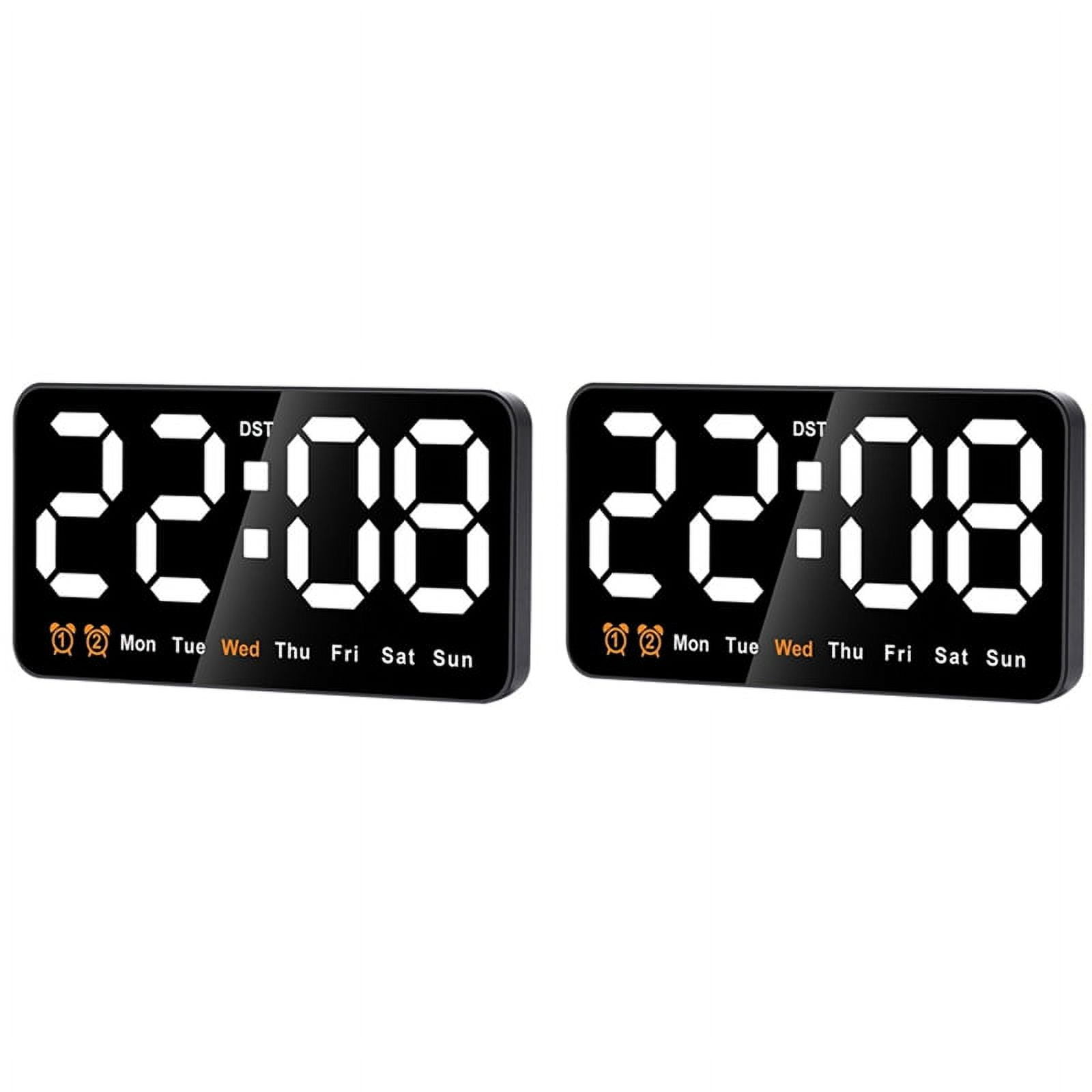 2X Digital Wall Clock, 9Inch LED Digital Clock Large Display with 12 ...