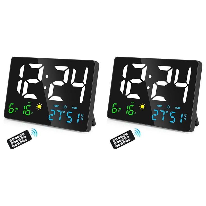 2X Digital Wall Clock Large Display, 25cm USB LED Digital Wall Clocks ...