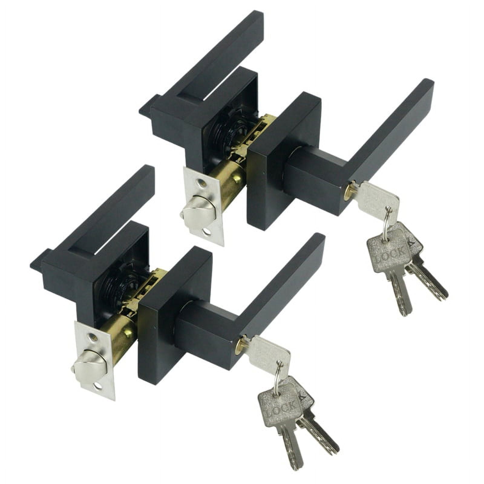 2X Door Handle Door Handle Lock Square Channel Privacy Mask Interior ...