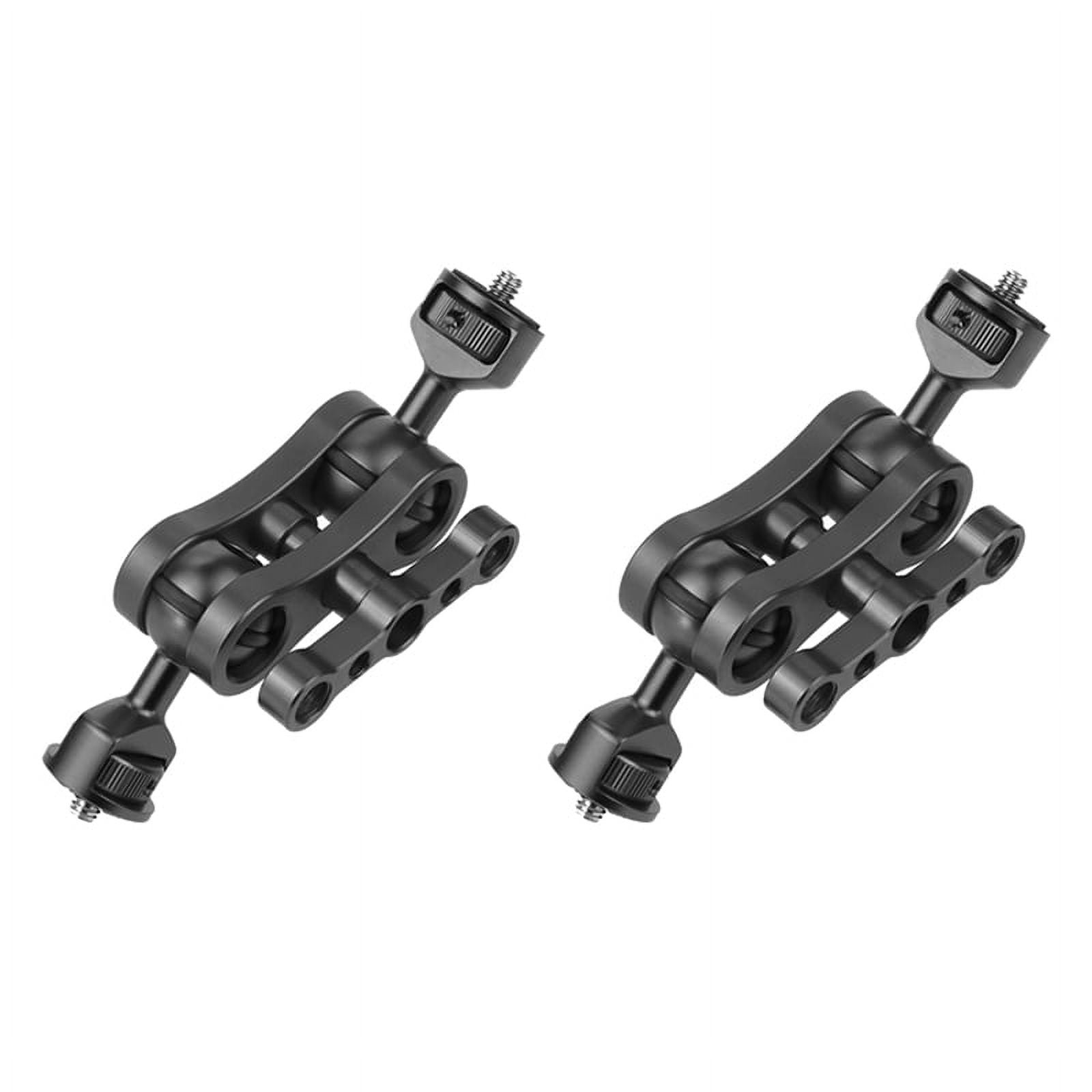 2X Double 1/4 Ball Adapter Arm Crab Clamp 3/8 Mount Light Field Monitor ...