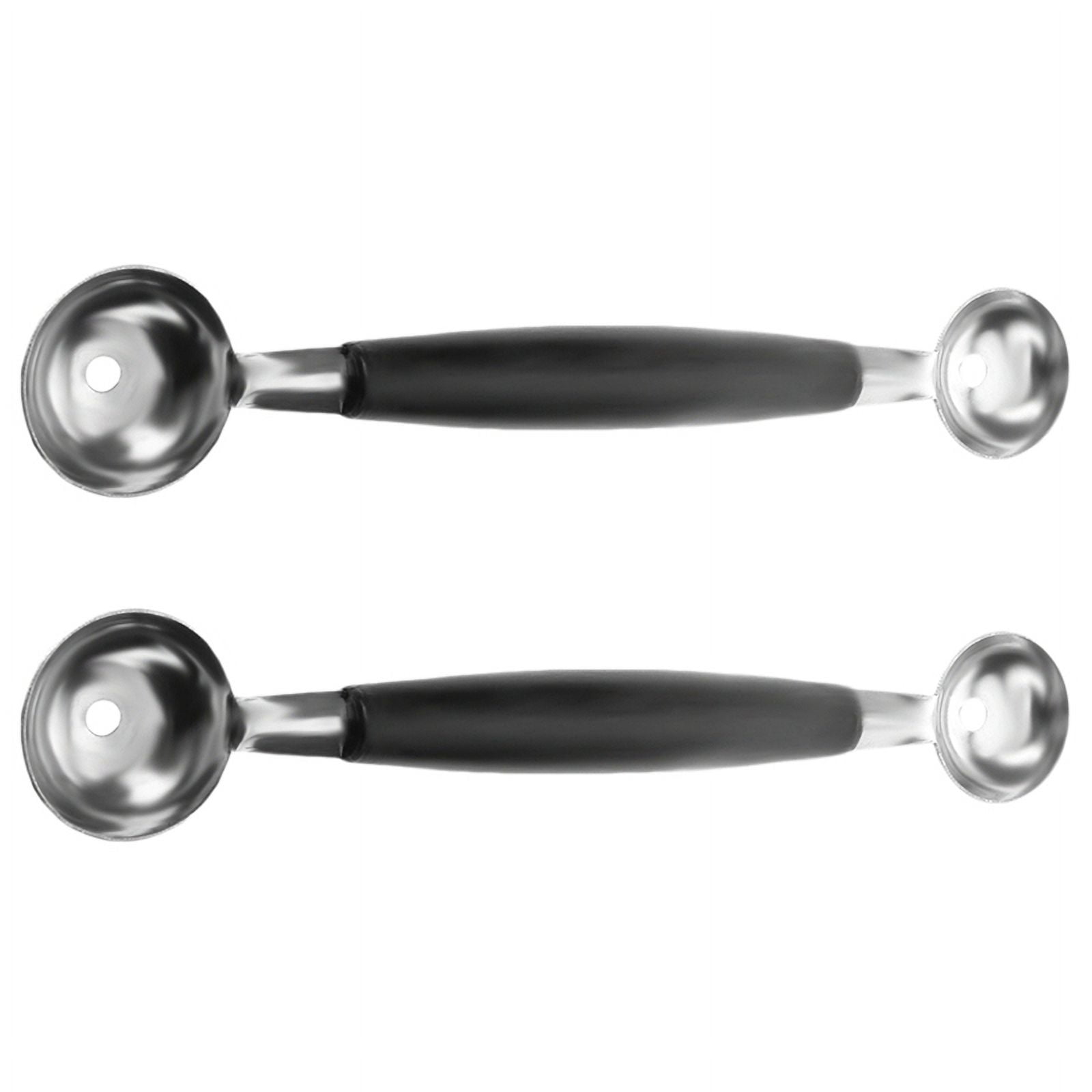 2X Double Ended Headed Fruit Icecream Ball Spoon Melon Baller ...