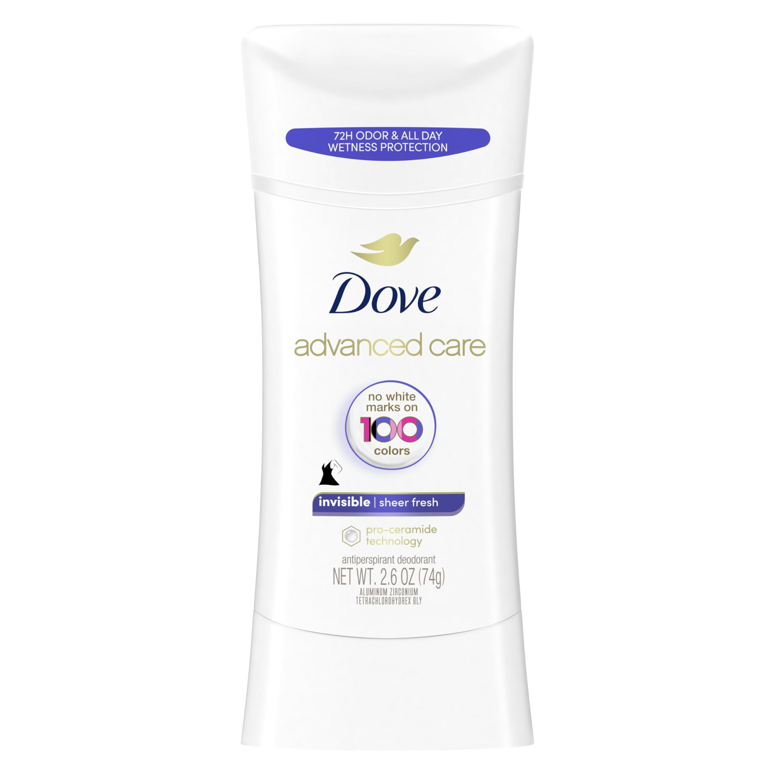 2X - Dove Advanced Care Invisible Antiperspirant Deodorant Stick No White Marks On 100 Colors ...