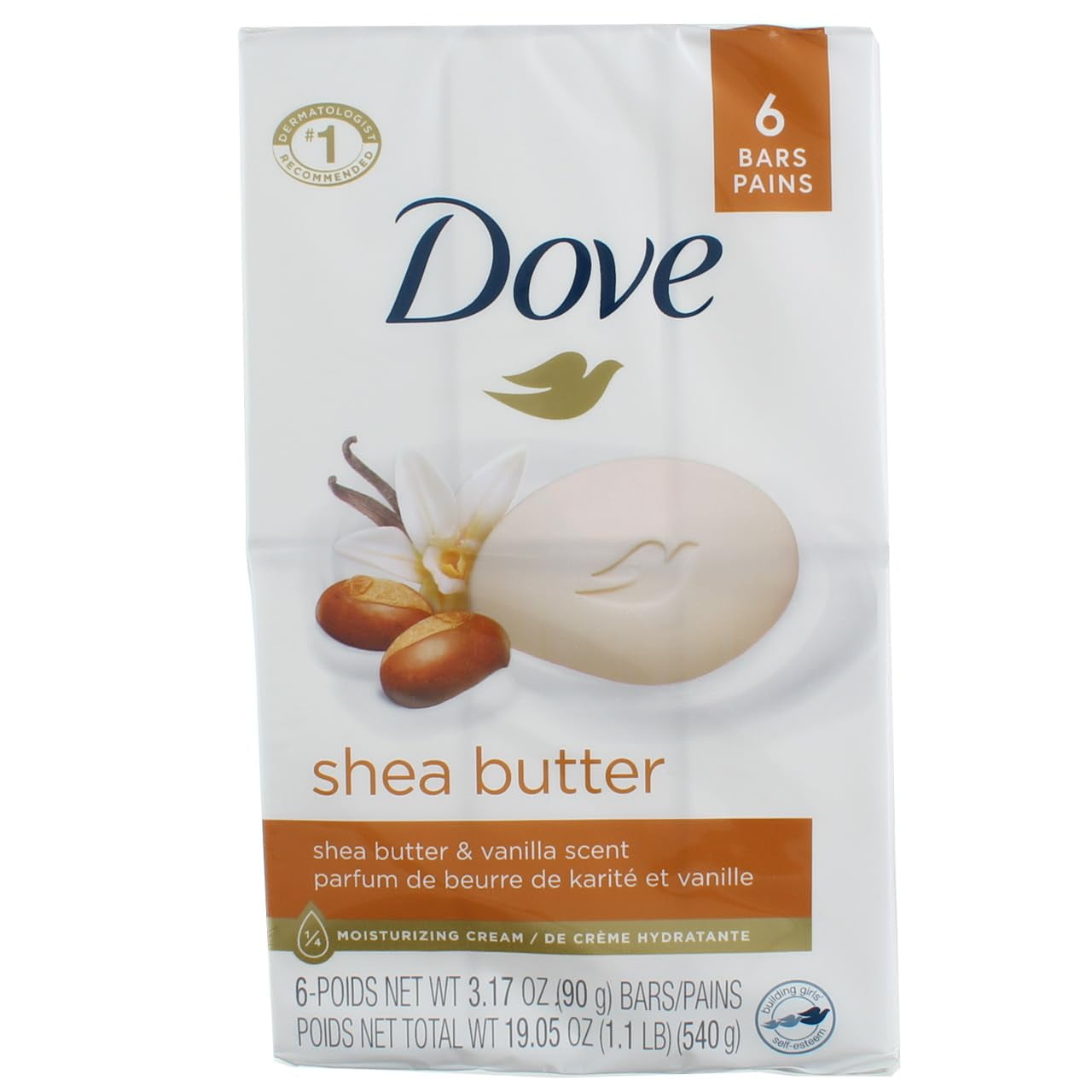2X - Dove Beauty Bar Gentle Skin Cleanser Moisturizing, Shea Butter, 3. ...