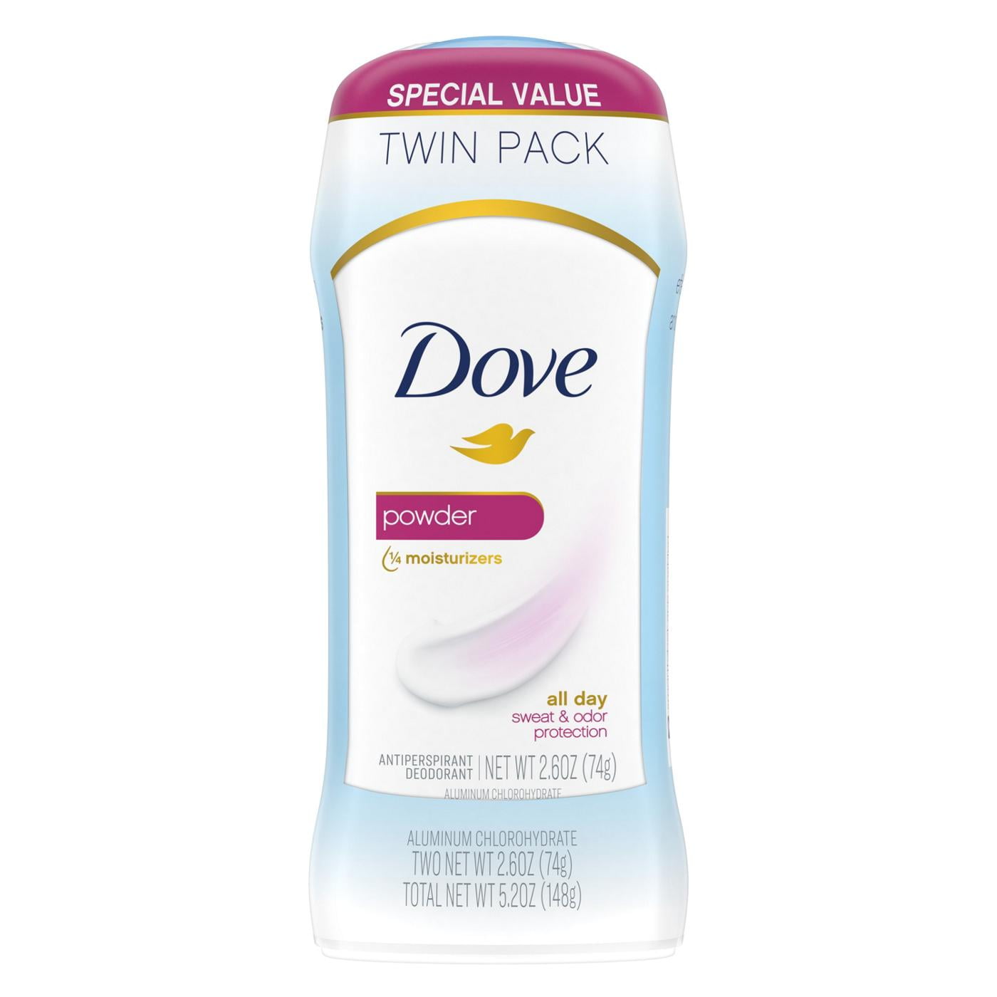 2X - Dove Invisible Solid Antiperspirant Deodorant - Powder, 2.6 oz - 2 ...