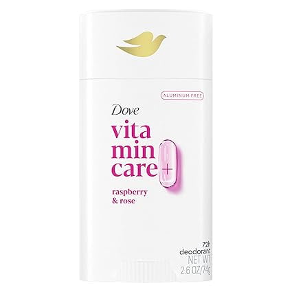 2X - Dove VitaminCare+ Aluminum Free Deodorant Stick Raspberry & Rose ...
