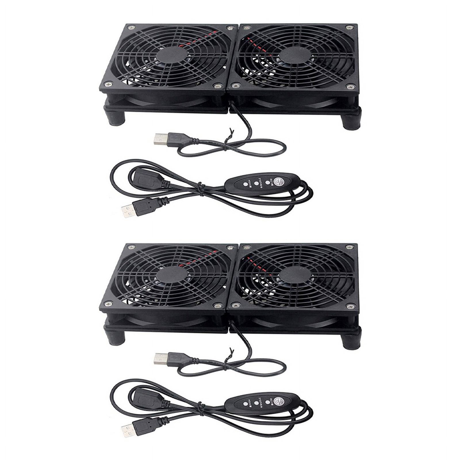 2X Dual Fan Ultra-Thin Cooling Fan USB Fan, for Cooling of Router TV ...