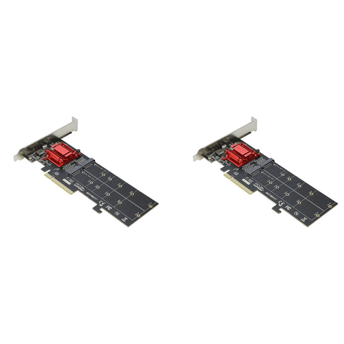 2X Dual NVMe PCIe Adapter,M.2 NVMe SSD to PCI-E 3.1 X8/X16 Card Support M.2 (M Key) NVMe SSD ...