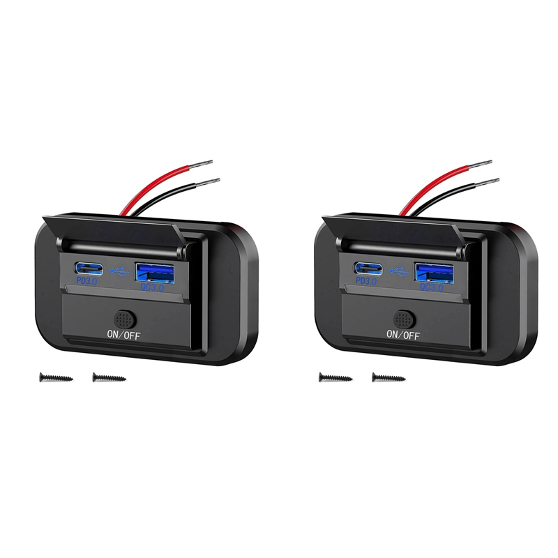 2X Dual Quick Charge USB QC3.0 and PD3.0 RV USB Outlet 12V USB Charger ...