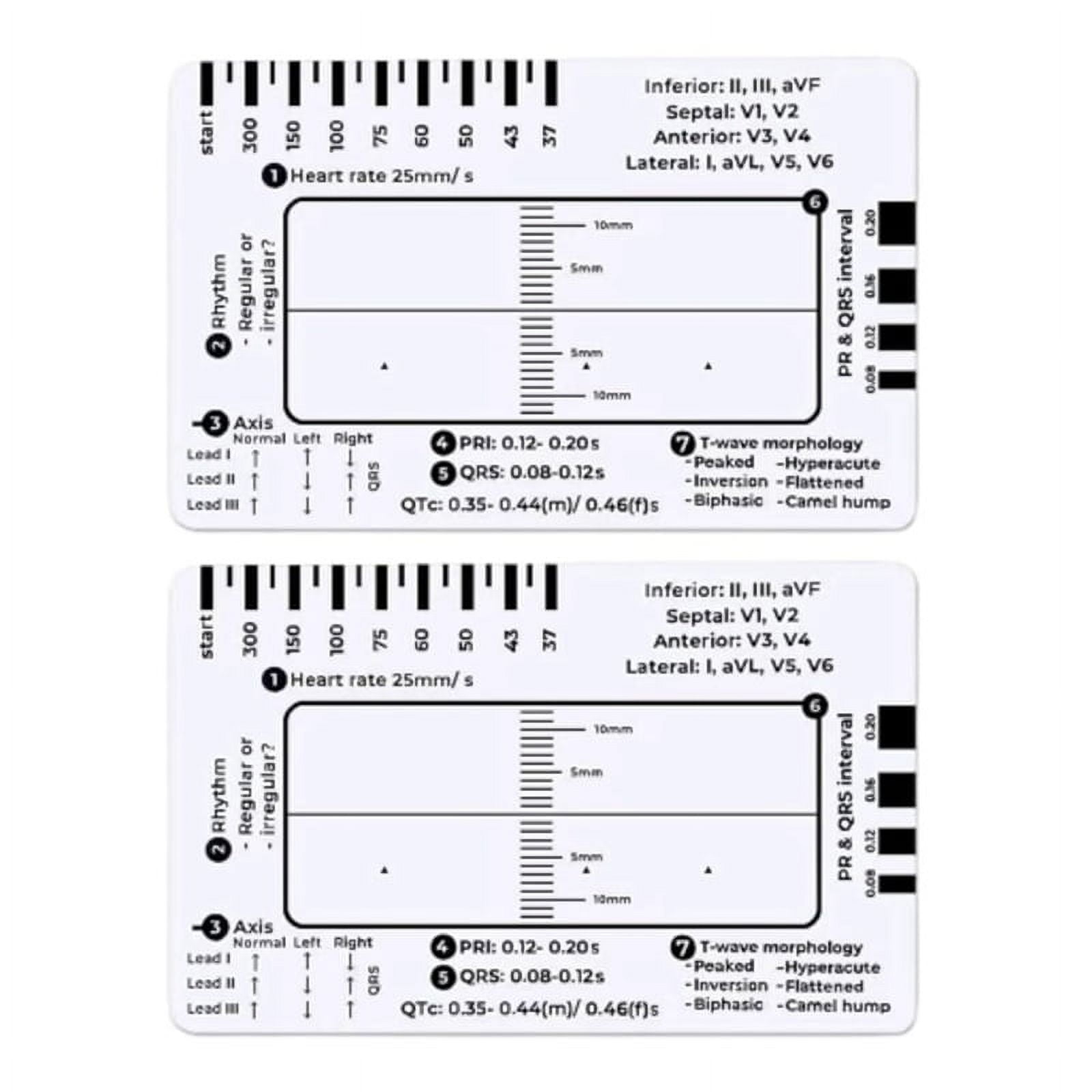 2X ECG 7 Step Ruler, ECG 7 Step Ruler for ECG/EKG Interpretation, Rapid ...