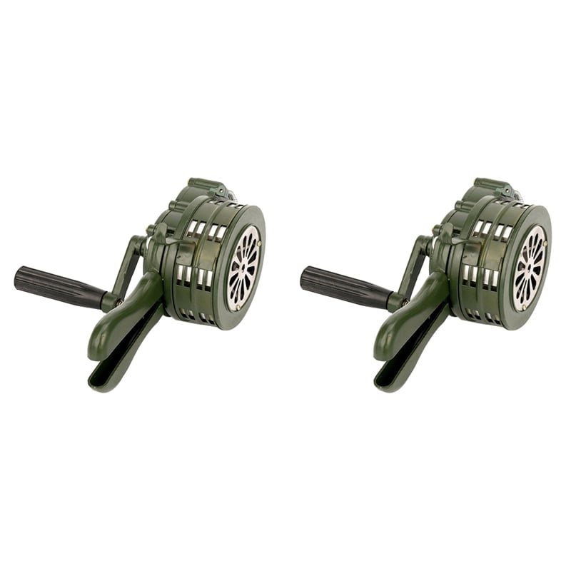 2X Emergency Hand Crank Siren Horn 110DB Manual Operated Warning School ...