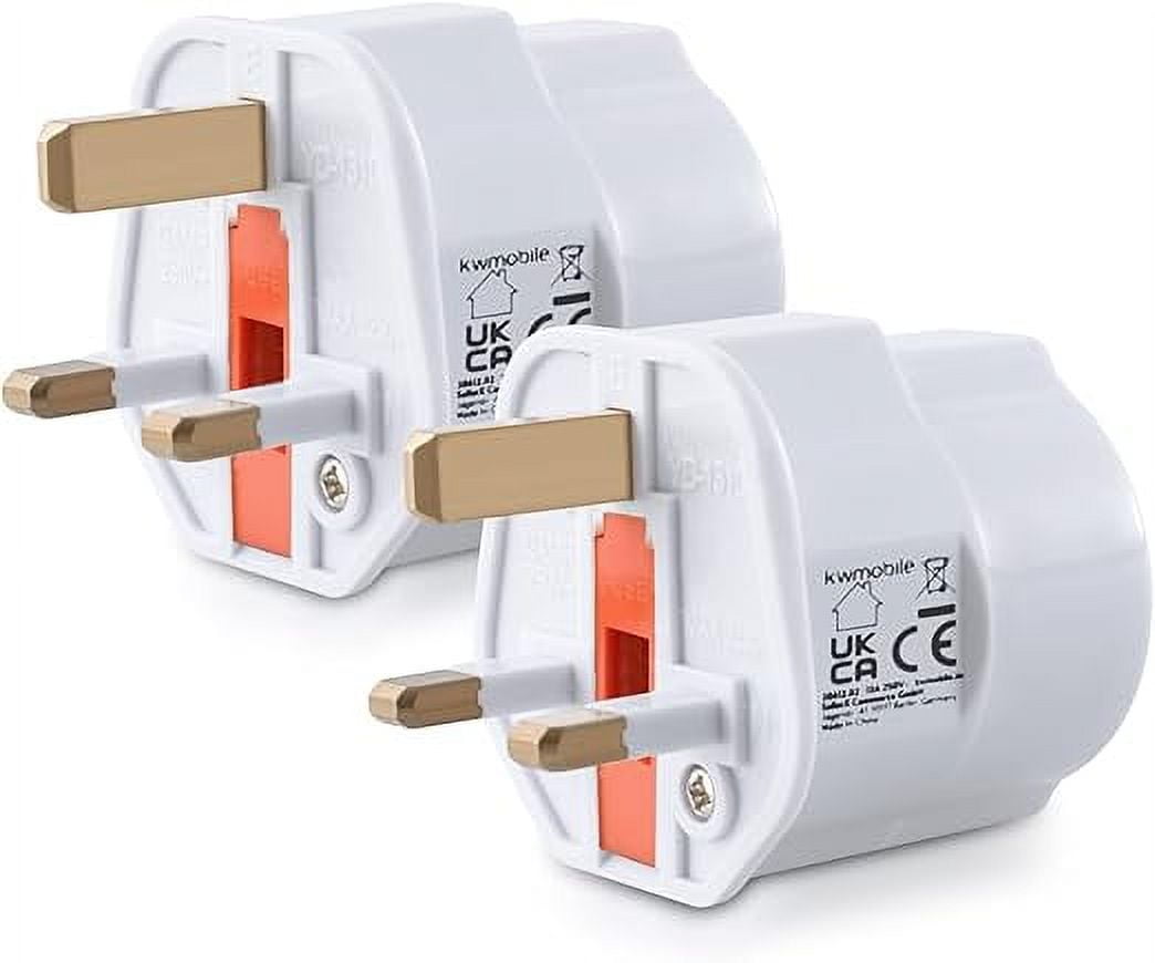 2X English Plug Adapter - Model Schuko Type G - France to UK Plug ...
