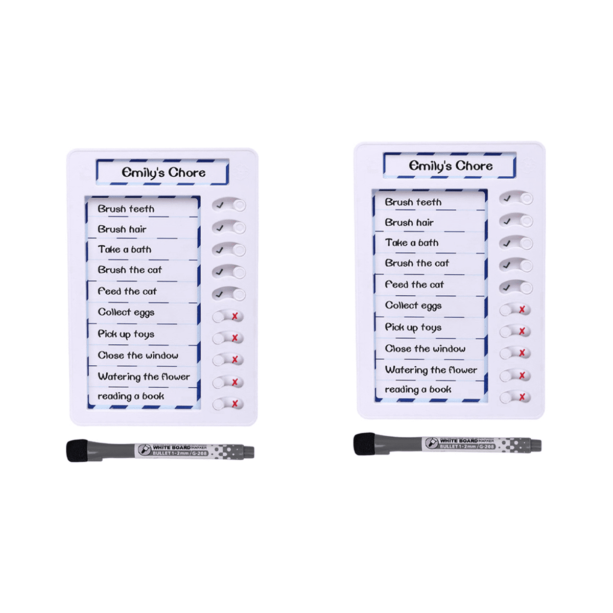 2X Erasable Chore Chart for Kids,Reusable to Do List Board My Chores ... 2X Erasable Chore Chart for Kids,Reusable to Do List Board My Chores ...