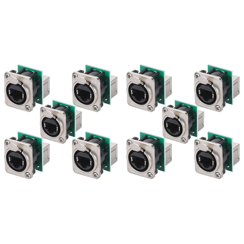 2X Ethercon Rj45 Chassis Socket,D-N8FDP Feed/Pass Panel Mount Jack,D ...